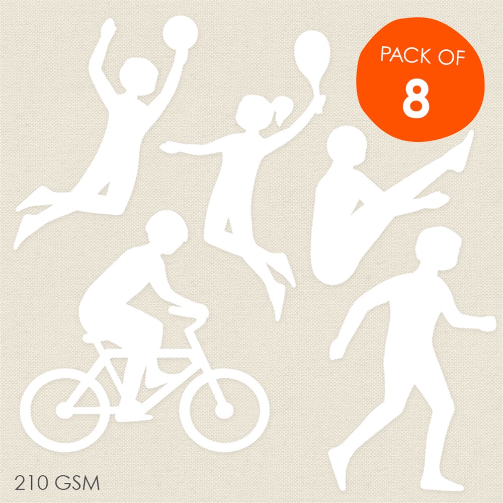 Cardboard Healthy People Cutouts - White - Pack of 8 | Paper Activities ...