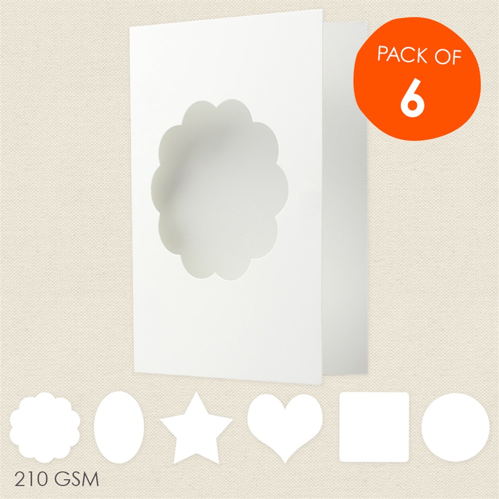 Cardboard Cutout Cards - White - Pack of 6 | Card Making | CleverPatch ...