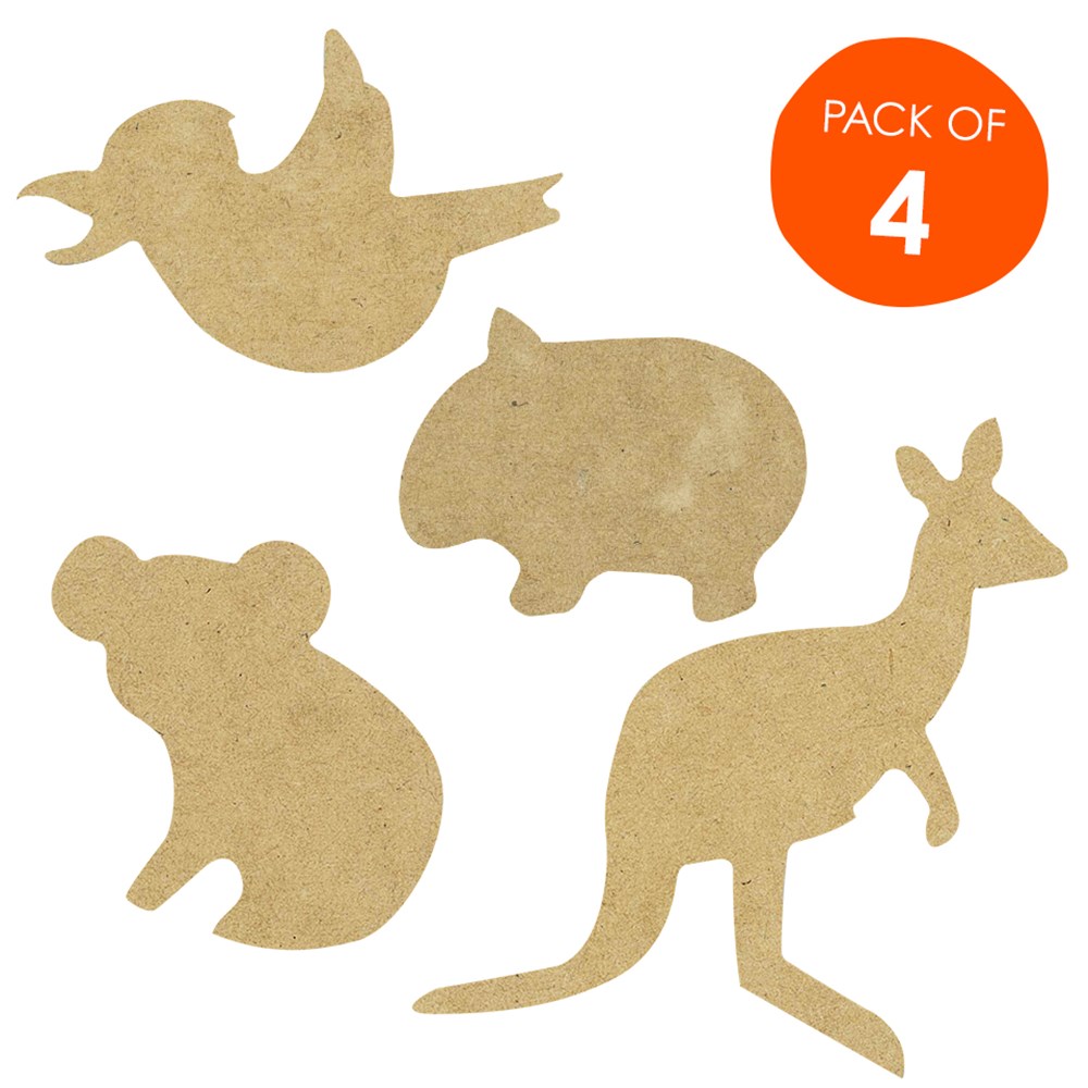 Wooden Australian Animal Shapes - Set 1 - Pack of 4 | Australia Day ...