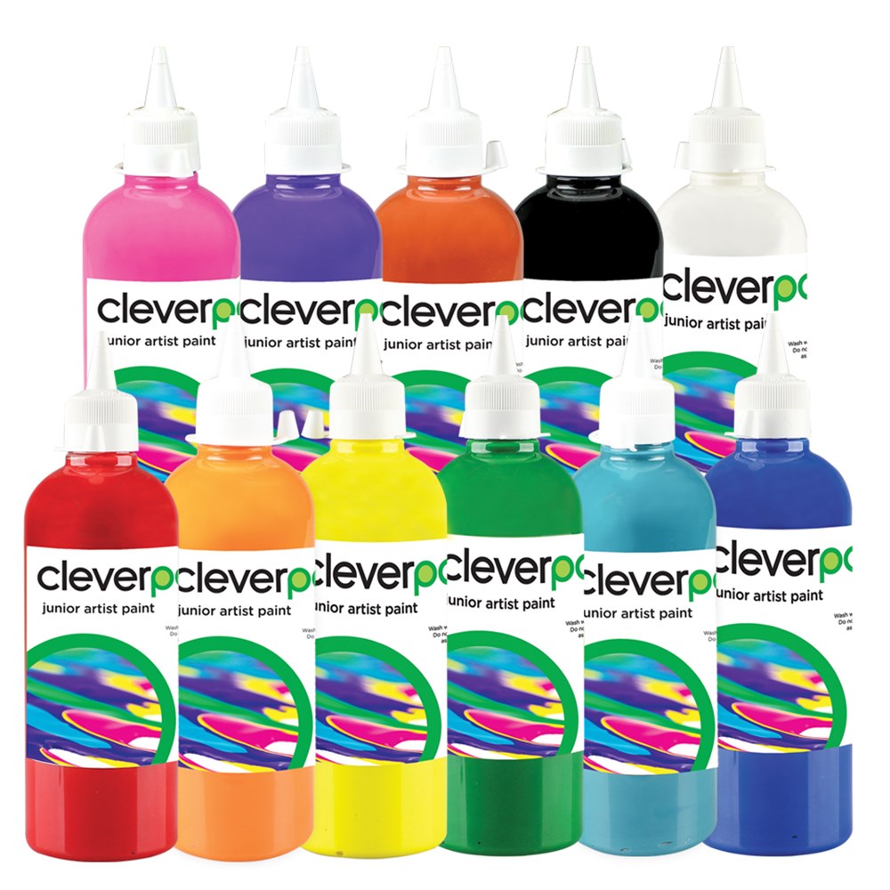 CleverPatch Junior Artist Paint - 500ml - Set of 11 colours Paint ...