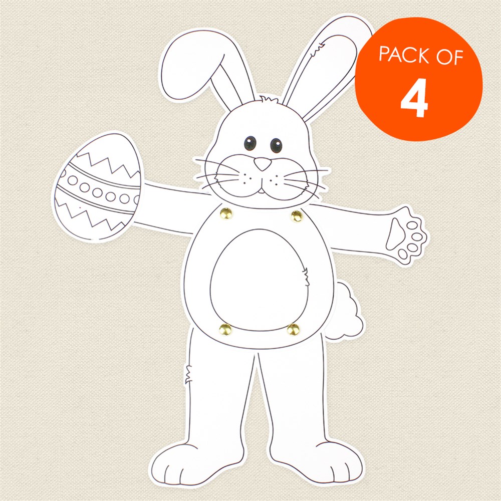 Cardboard Dancing Bunny - White - Pack of 4 | Paper Activities ...