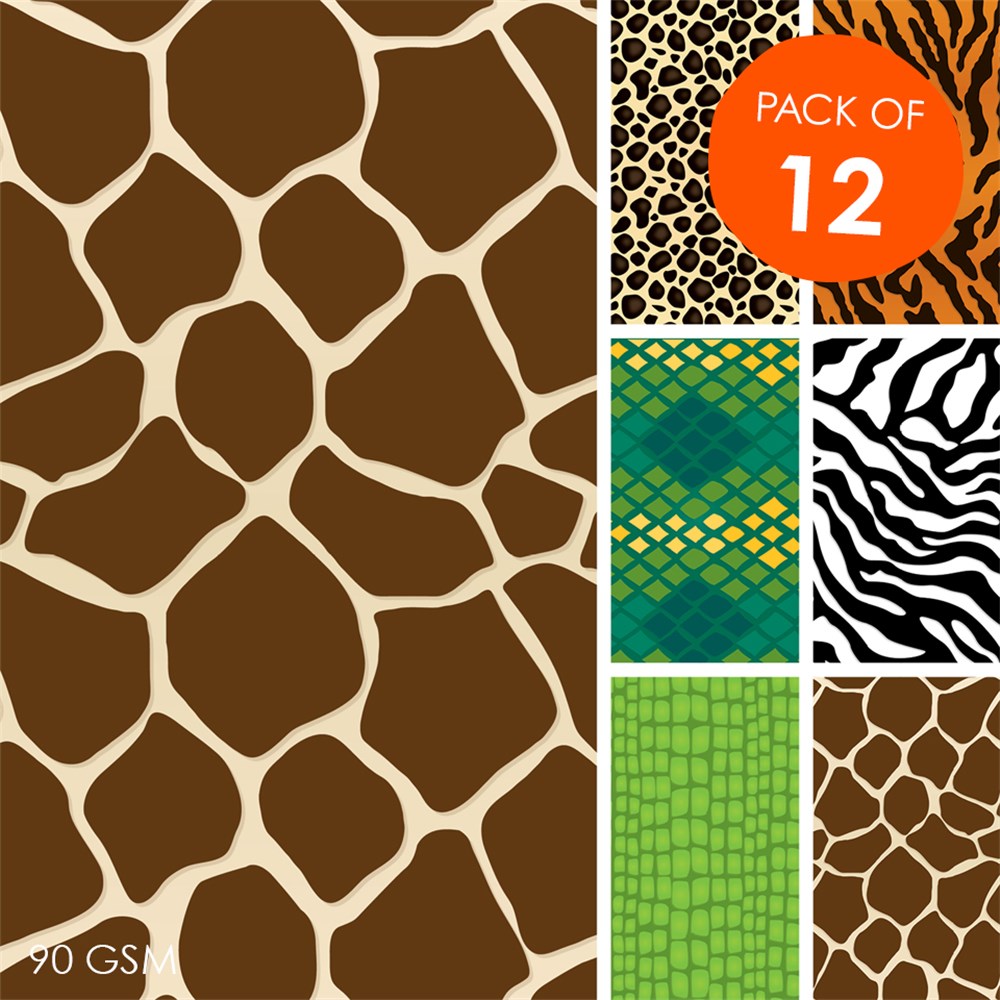 Safari Craft Paper - Pack of 12 | Specialty Papers | CleverPatch - Art ...