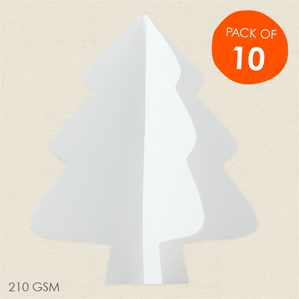 Cardboard 3D Christmas Trees - White - Pack of 10 | Paper Activities ...
