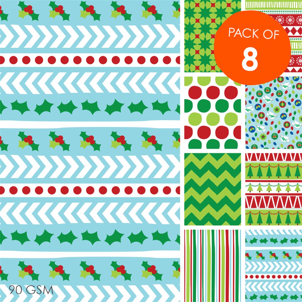 Christmas Craft Paper - Pack of 8 | Specialty Papers | CleverPatch ...