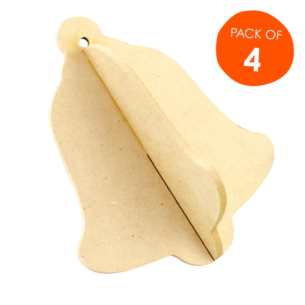 3D Wooden Bells - Pack of 4 | Christmas Ornaments | CleverPatch - Art ...