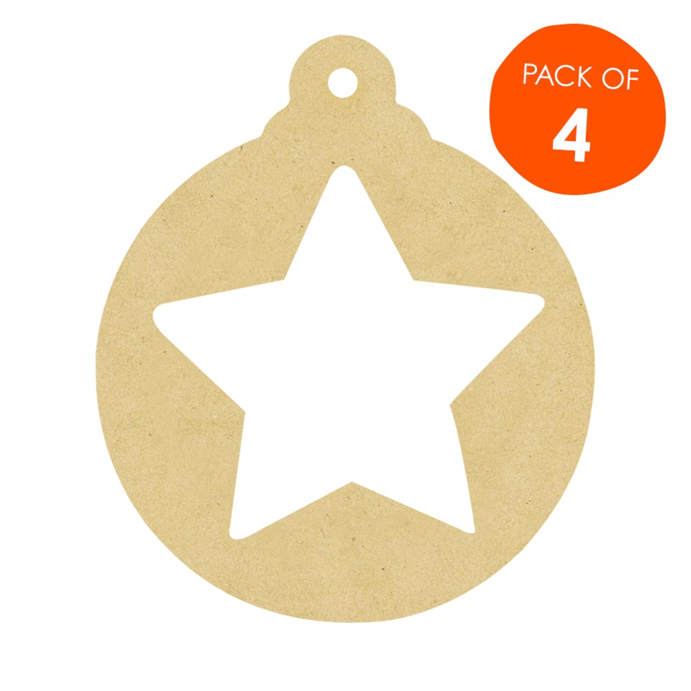 Wooden Bauble Shapes with Cutout - Pack of 4 | Christmas Ornaments ...