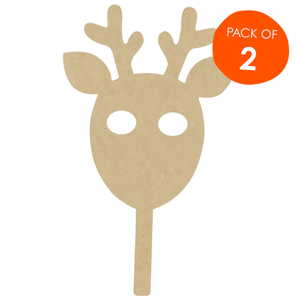 Wooden Reindeer Mask - Pack of 2 | Collage & Craft | CleverPatch - Art ...