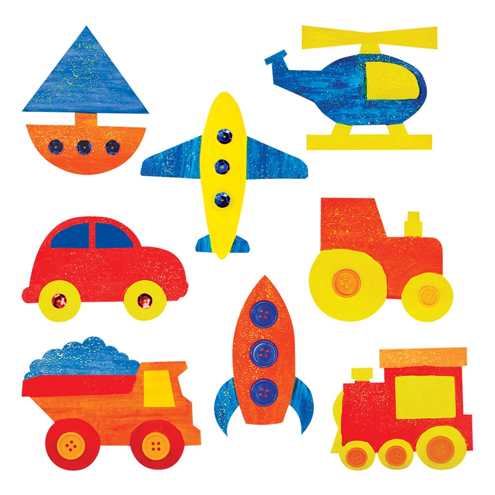 Cardboard Transport Shapes - White - Pack of 8 | Paper Activities ...