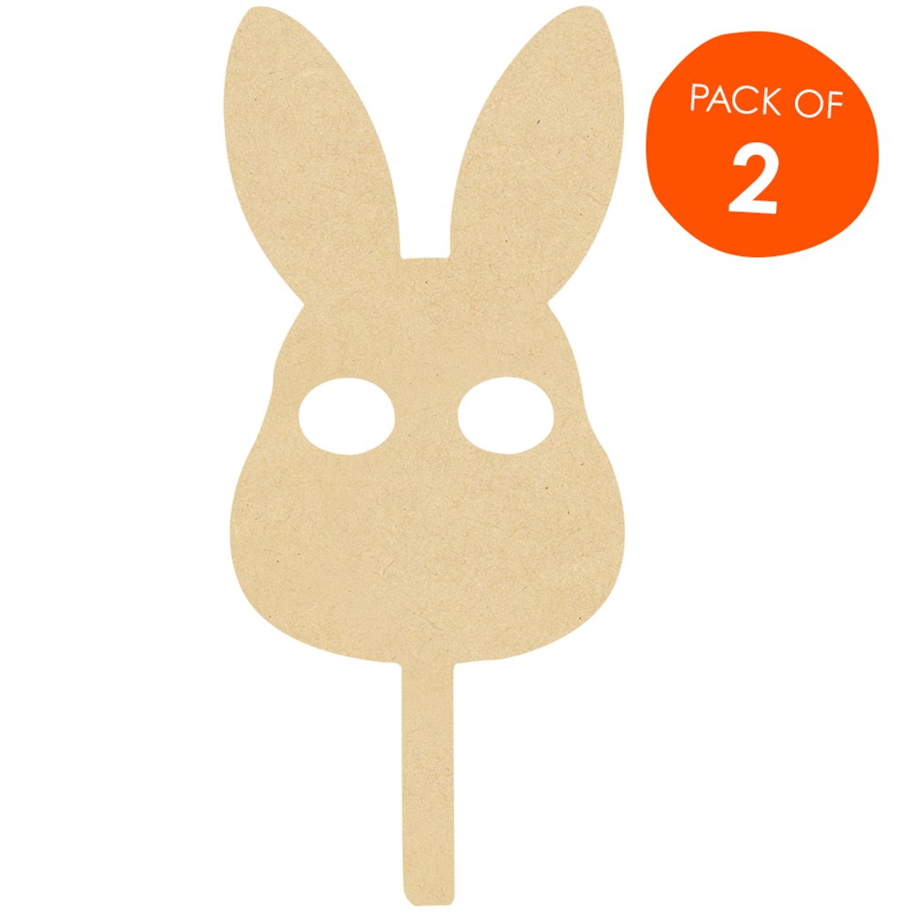 Wooden Bunny Masks - Pack of 2 | Masks | CleverPatch - Art & Craft Supplies