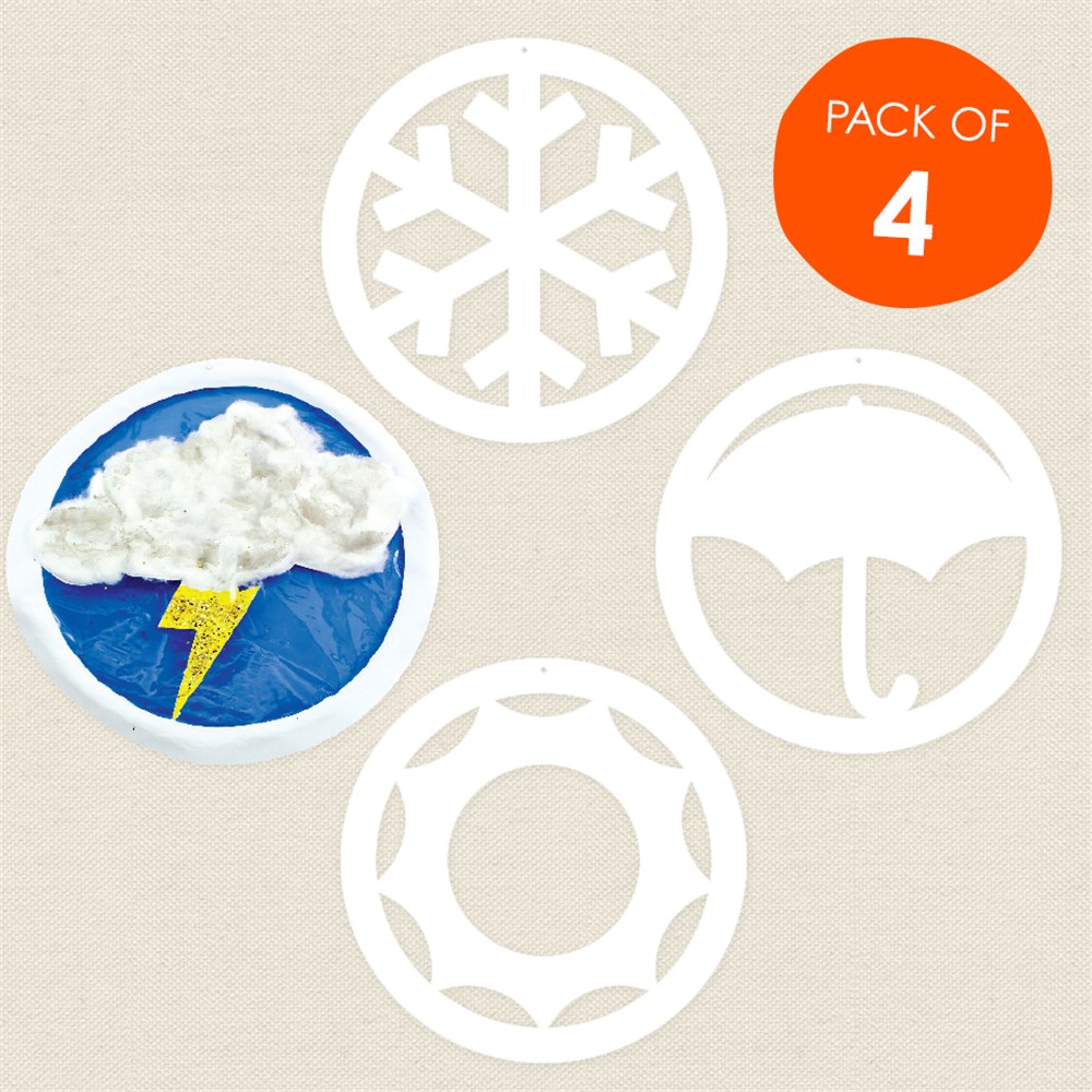 Cardboard Weather Stained Glass Cutouts - White - Pack of 4 | Paper ...