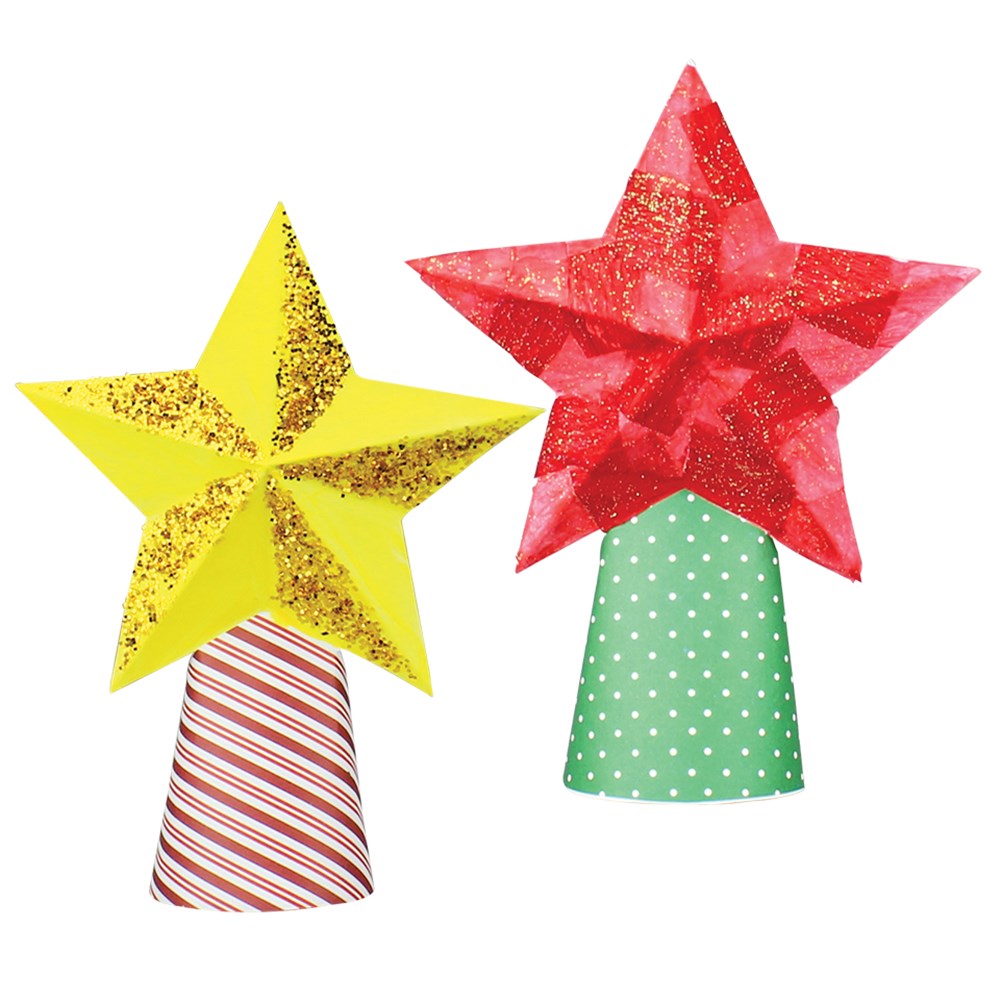 Cardboard Star Tree Toppers - White - Pack of 5 | Paper Activities ...