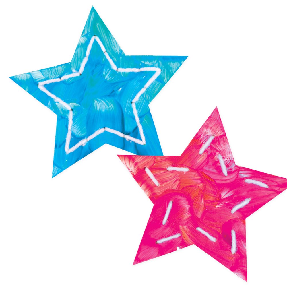 Cardboard Sewing Stars - White - Pack of 4 | Weaving & Lacing ...