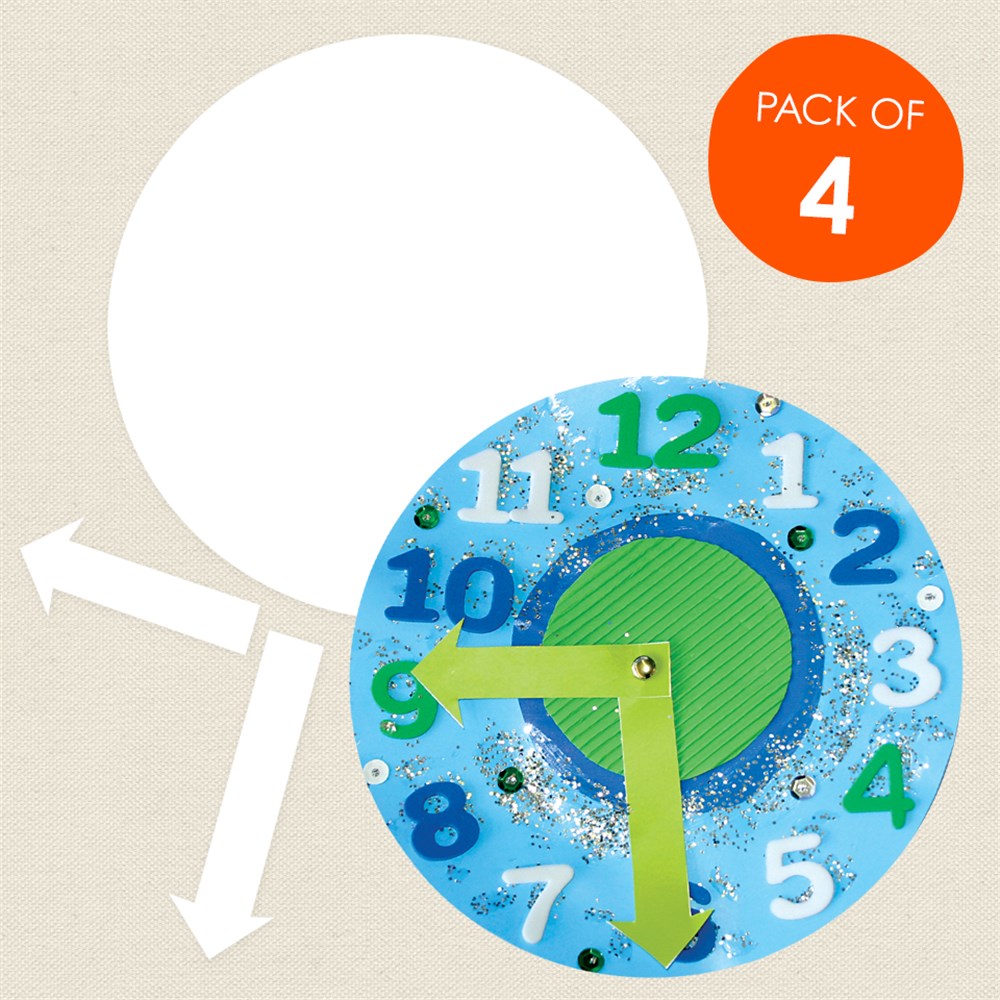 Cardboard Clocks - White - Pack of 4 | Clock Making | CleverPatch - Art ...