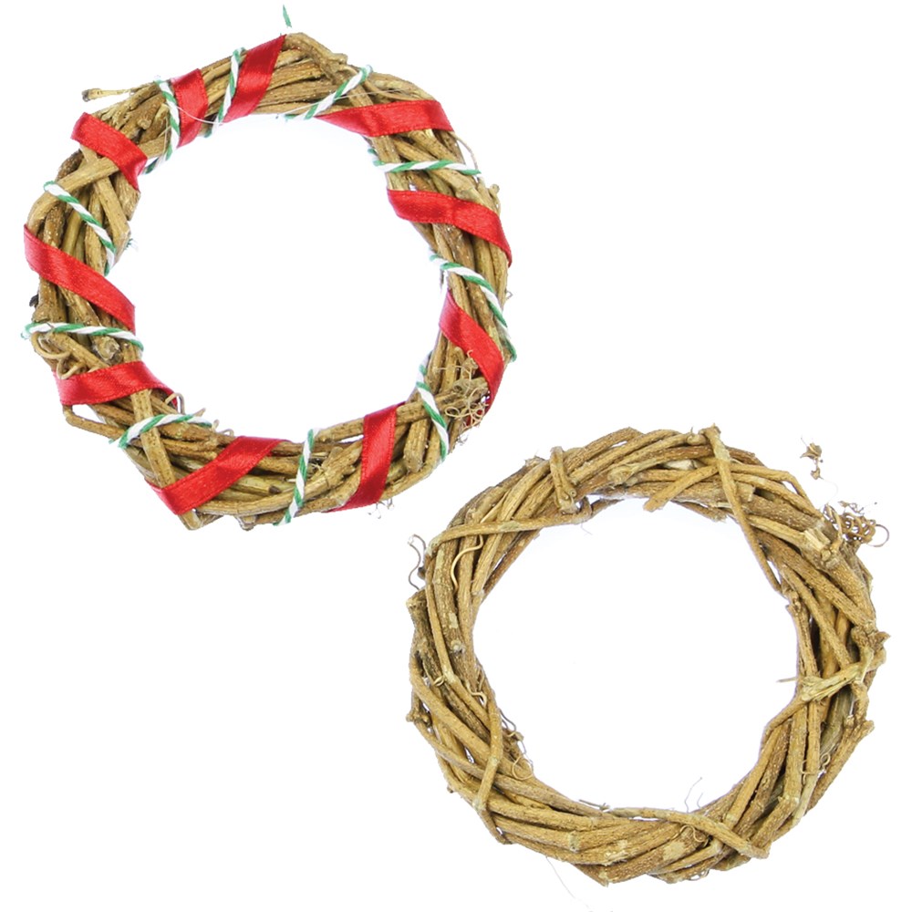 Small Rattan Vine Wreaths - Pack of 4 | Natural Christmas Craft ...