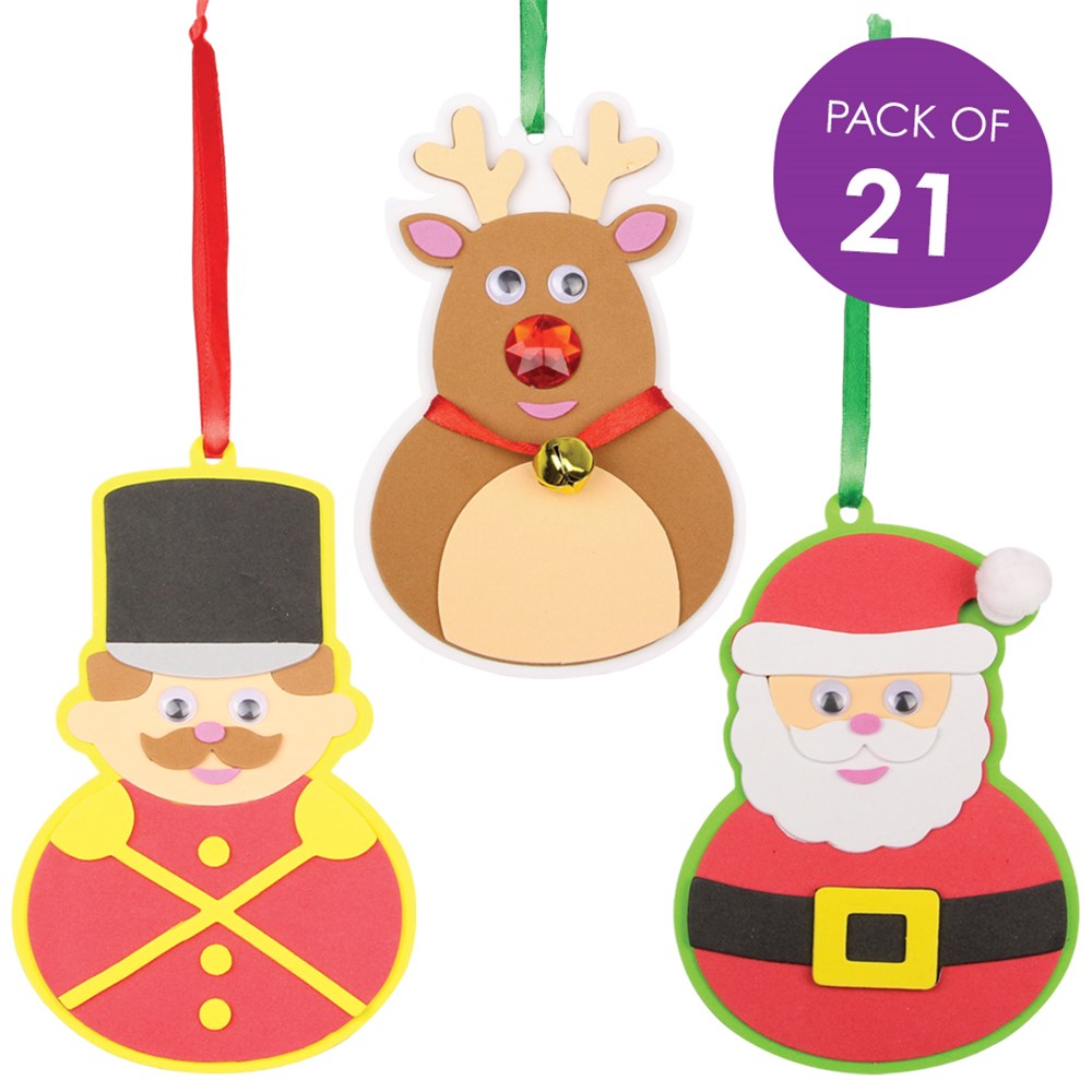 Foam Christmas Character Ornaments Activity Pack | Collage & Craft ...