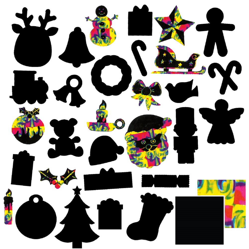 Christmas Scratch Board Stickers - Pack of 30 | Scratch Board ...