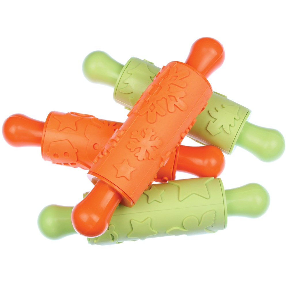 Christmas Rubber Rolling Pins - Pack of 4 | Paint, Dye & Ink ...