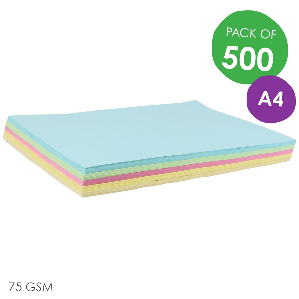 CleverPatch Copy Paper - Pastels - A4 - Pack of 500 | Coloured Paper ...