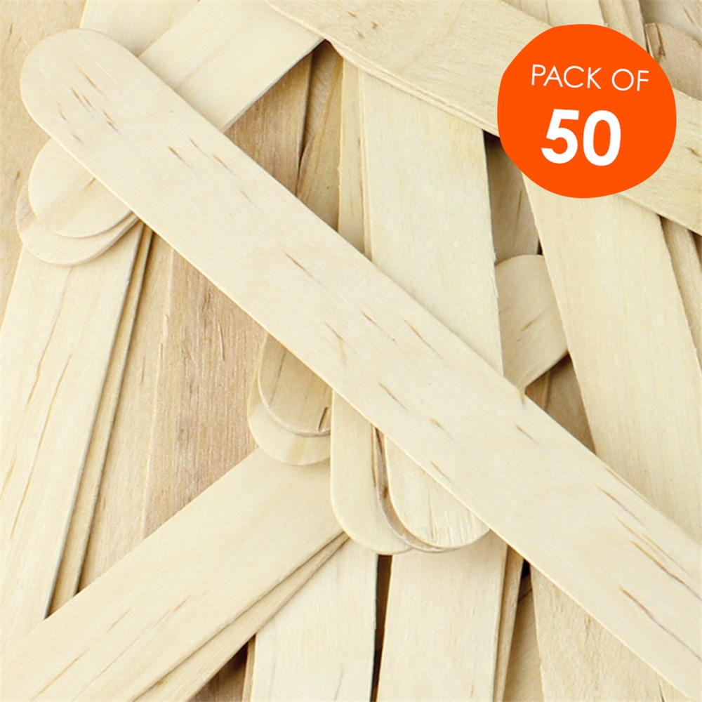 Giant Popsticks - Natural - Pack of 50 | Natural Christmas Craft ...