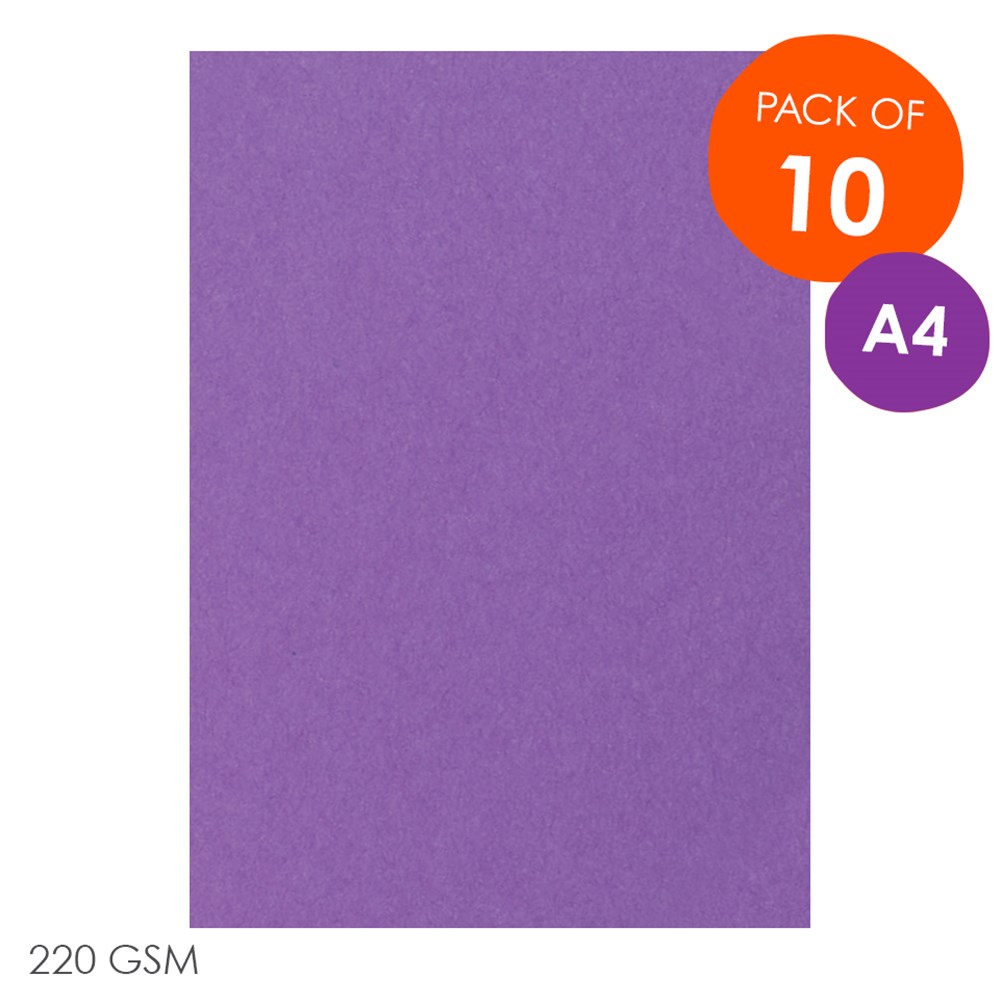 CleverPatch Cardboard - Purple - A4 - Pack of 10 | Coloured Card ...