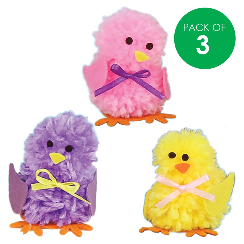 Easter Chick Pom Pom Kit - Pack of 3 | Sewing & Textiles | CleverPatch ...
