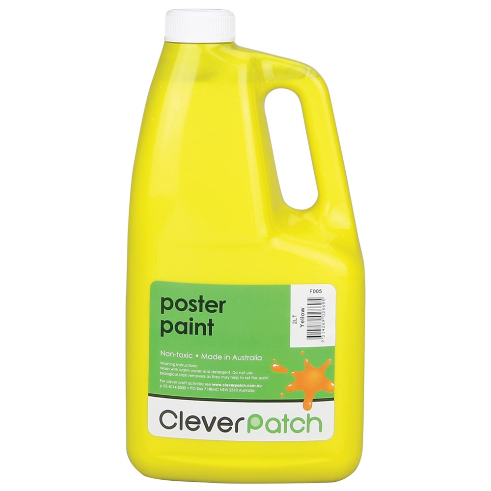 CleverPatch Poster Paint - Yellow - 2 Litre | CleverPatch - Art & Craft ...