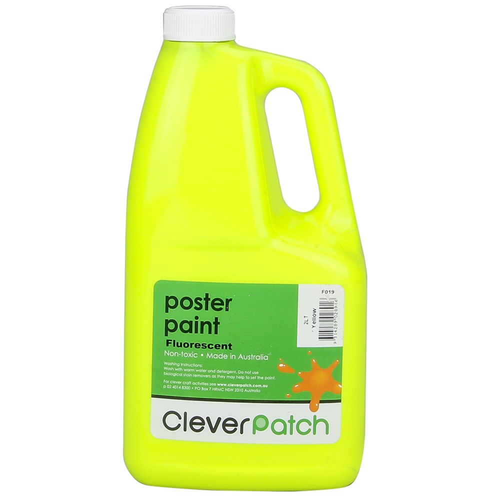 CleverPatch Fluorescent Poster Paint - Yellow - 2 Litre | Paint ...