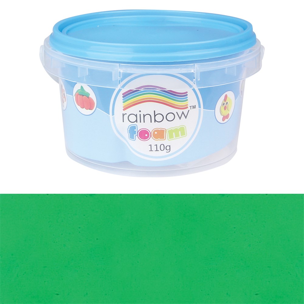 Rainbow Foam Modelling Clay - Light Green - 110g Tub | Dough & Clay ...
