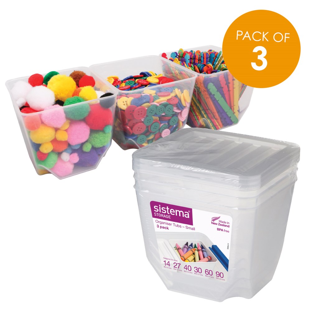 Organiser Tub 1.3L Small Clear | CleverPatch - Art & Craft Supplies