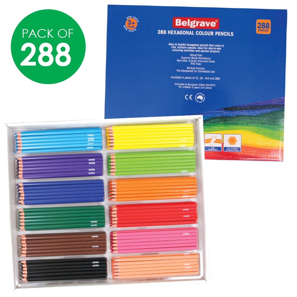 Belgrave Wood Free Coloured Pencils - Pack of 288 | CleverPatch - Art ...