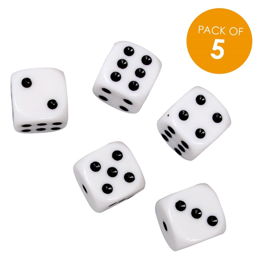 Plastic Dice - Jumbo - Pack of 5 | CleverPatch - Art & Craft Supplies