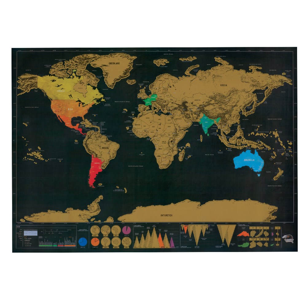 Scratch Map - Each | CleverPatch - Art & Craft Supplies