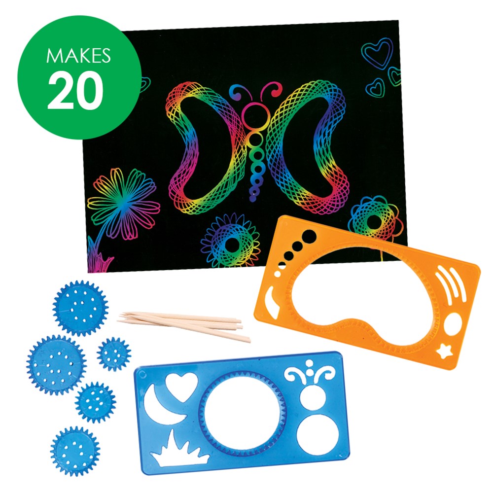 Scratch Spiral Art Group Pack | CleverPatch - Art & Craft Supplies