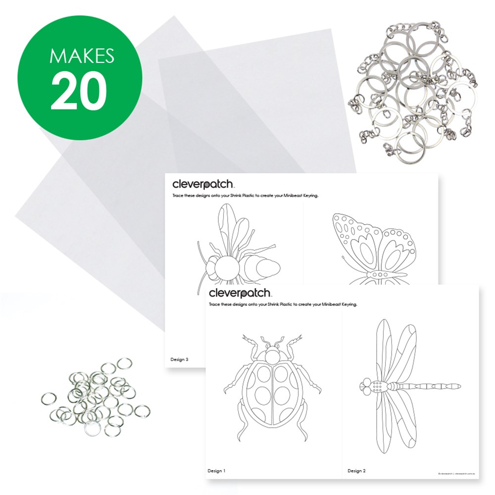 Minibeast Shrink Plastic Keyrings Group Pack - CleverPatch ...