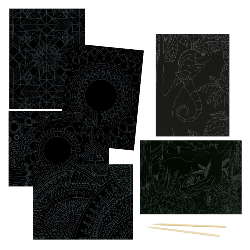 Scratch Board Printed Sheets - Assorted - Pack of 6 - CleverPatch ...