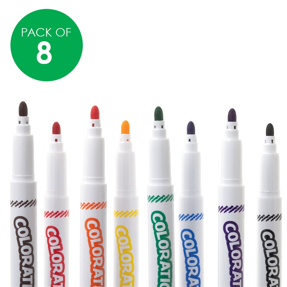 Colorations Super Washable Classic Markers - Pack of 8 - CleverPatch ...