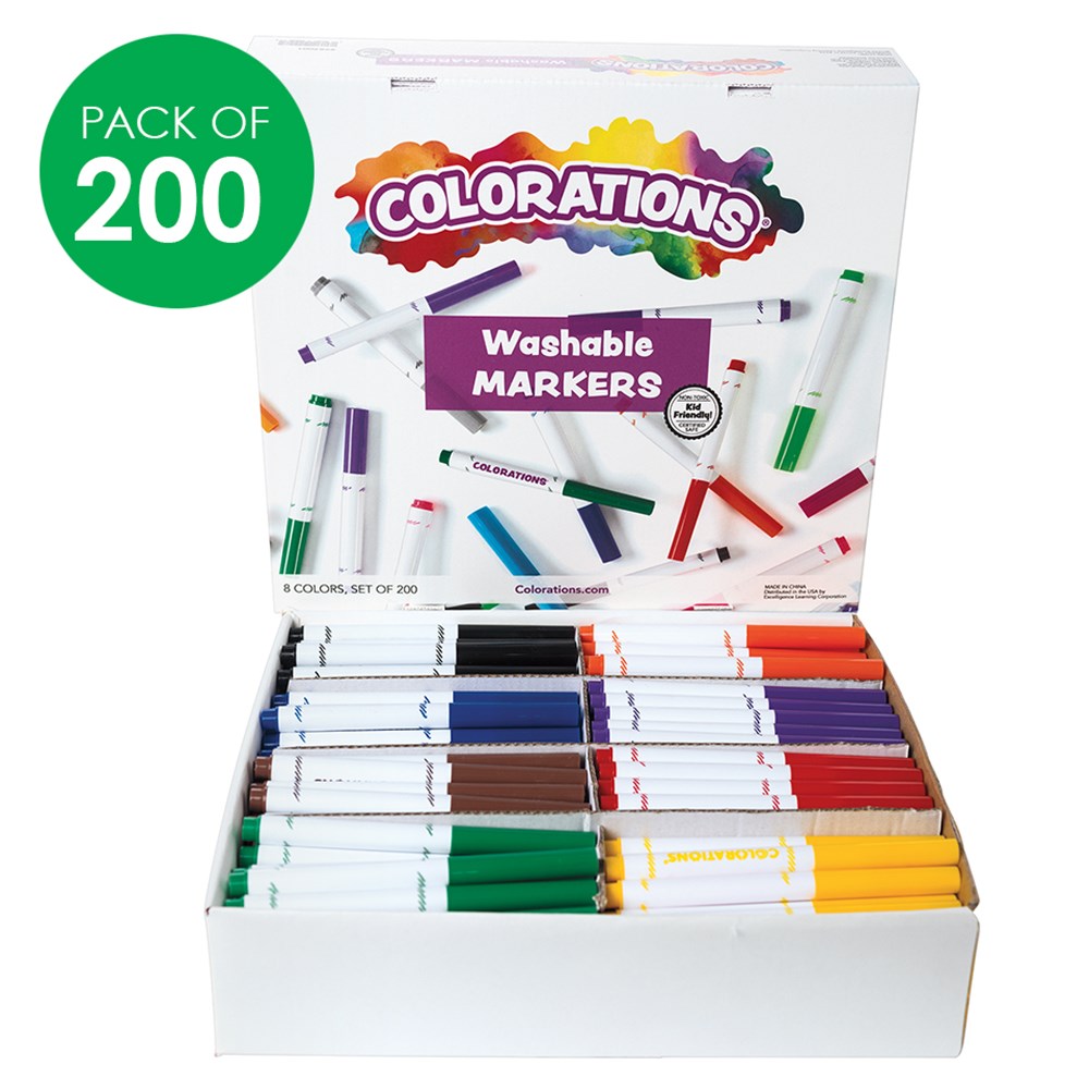 Colorations Super Washable Classic Markers - Pack of 200 - CleverPatch ...