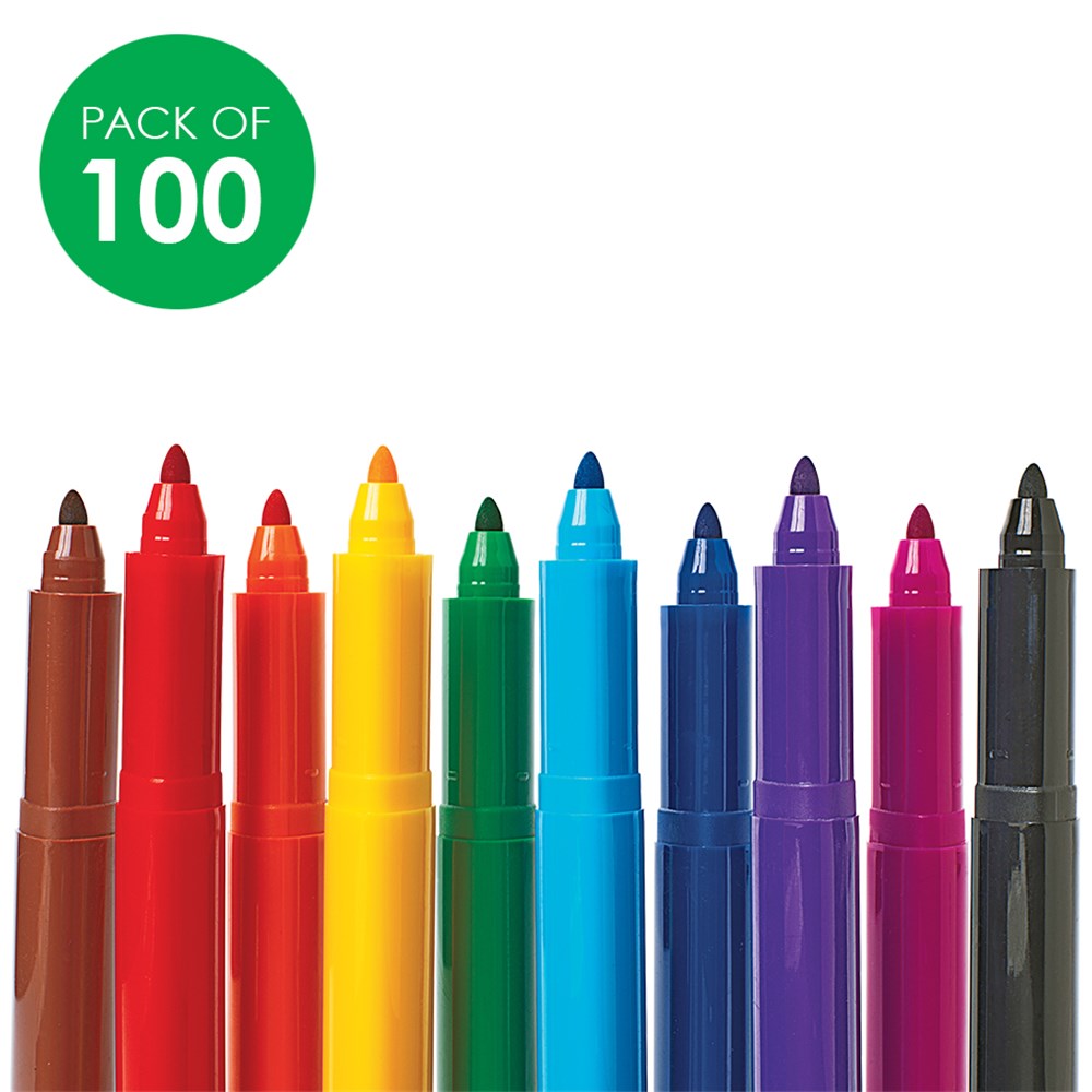 Colorations Washable Triangular Markers - Pack of 100 - CleverPatch ...