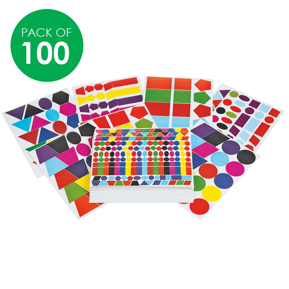 Colorations Super Value Sticker Shapes Pack - Pack of 100 Sheets ...