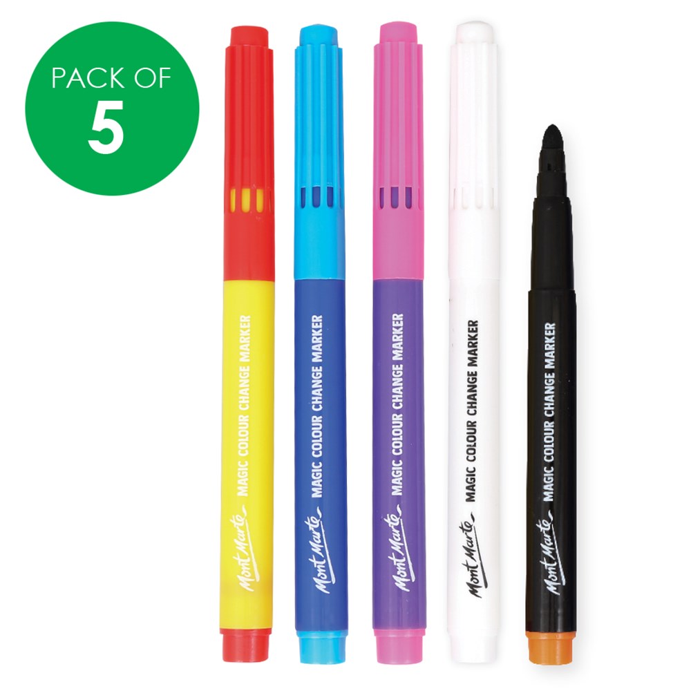 Mont Marte Magic Colour Change Markers - Pack of 5 - CleverPatch ...