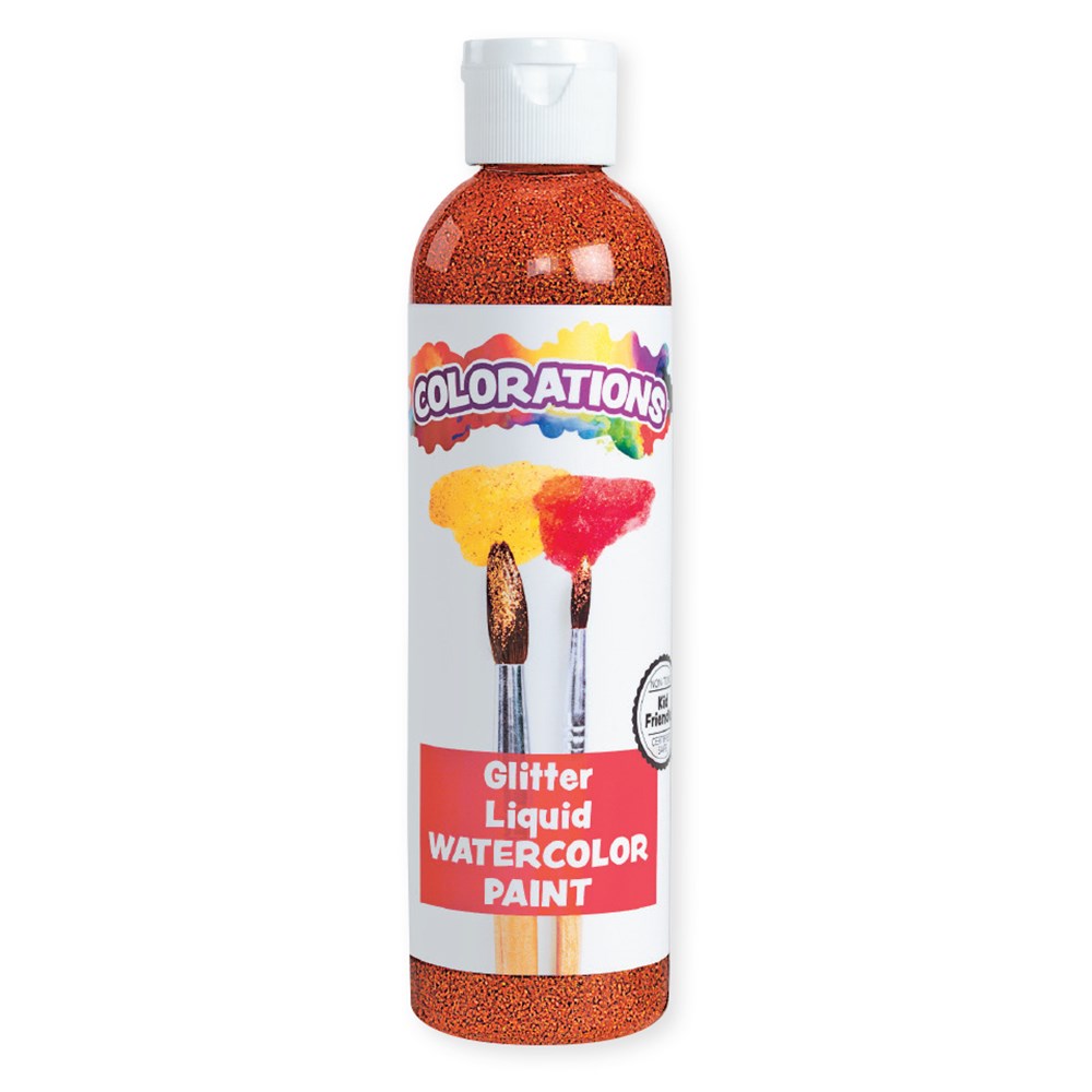 Colorations Glitter Liquid Watercolour - Orange - 236ml - CleverPatch ...