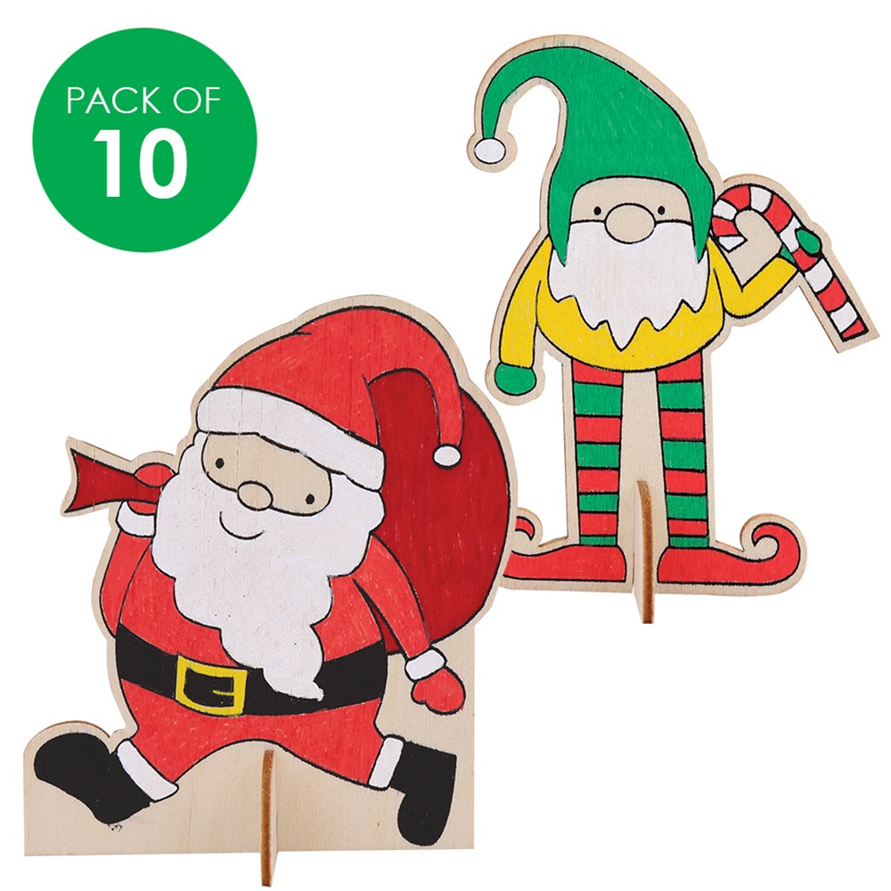 3D Wooden Christmas Characters - Pack of 10 - CleverPatch | CleverPatch ...