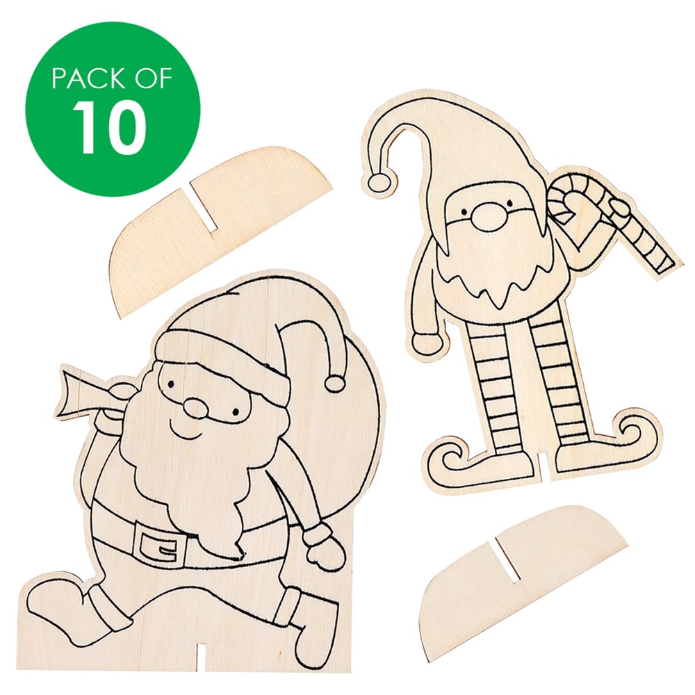 3D Wooden Christmas Characters - Pack of 10 - CleverPatch | CleverPatch ...