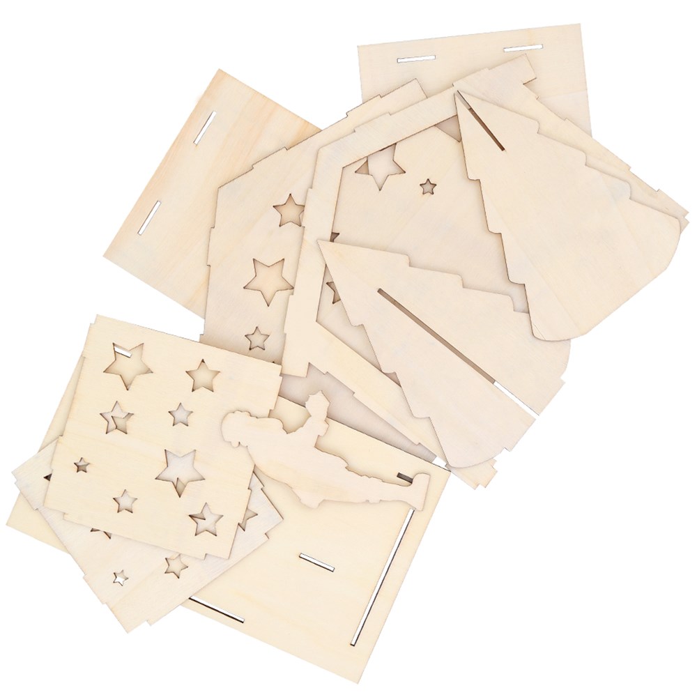 Wooden Santa House Diorama - Each - CleverPatch | CleverPatch - Art ...