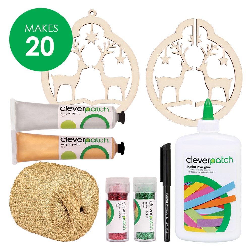 Detailed Wooden Christmas Ornaments Group Pack - CleverPatch ...