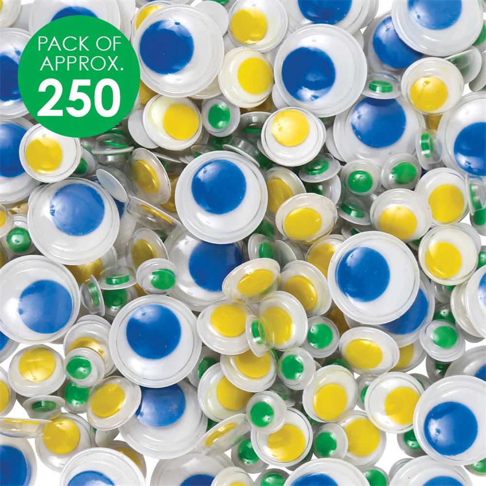 Wiggle Eyes - Coloured - Pack of Approx. 250 - CleverPatch ...