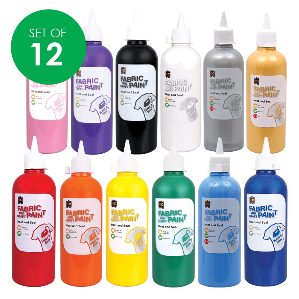 EC Fabric Paint 500ml Set Of 12 Colours CleverPatch CleverPatch EC Fabric Paint 500ml Set Of 12 Colours CleverPatch CleverPatch