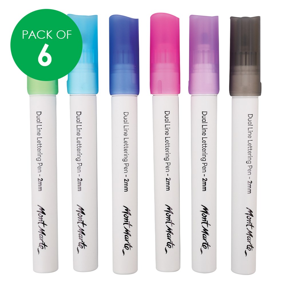 Mone Marte Dual Line Lettering Pens - Pack of 6 - CleverPatch ...