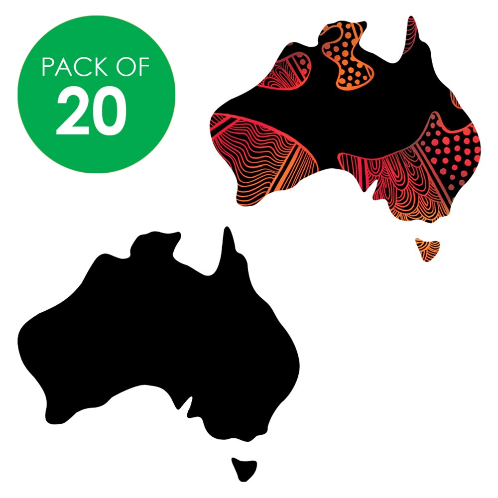 Scratch Board Shapes - Australia - Pack of 20 - CleverPatch ...
