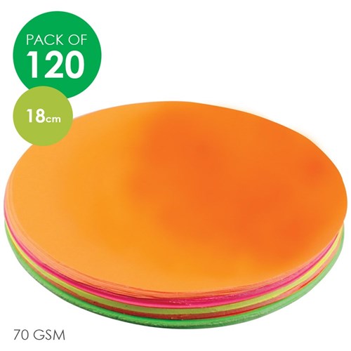 BRENEX Fluorescent Paper Circles - 18cm - Pack of 120 | Paper Circles ...